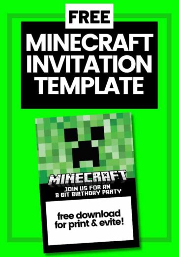 Free Minecraft Birthday Invitations Ready In 5 Minutes