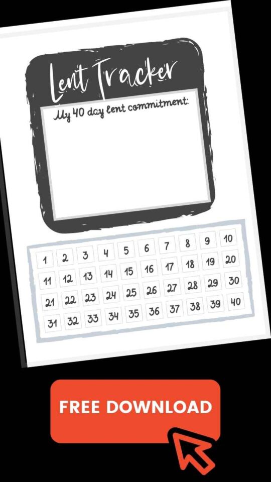 Lent 40 Days Tracker - Free Printable For The Lenten Season