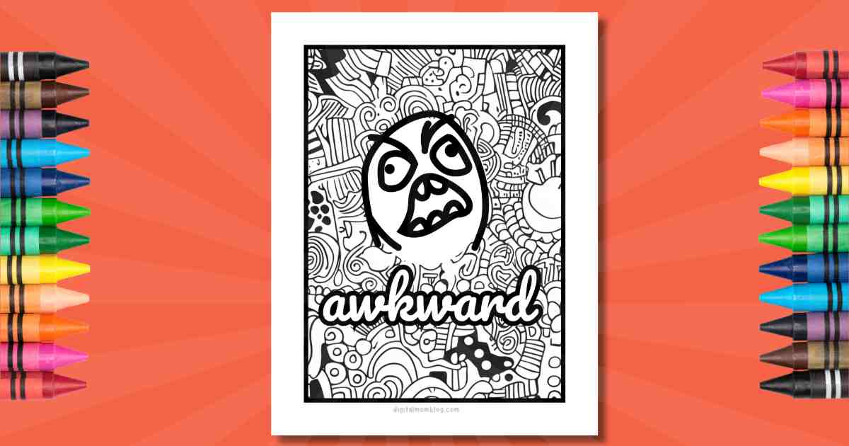 3 Hilarious Awkward Coloring Pages To Laugh Away Your Embarrassing Memories