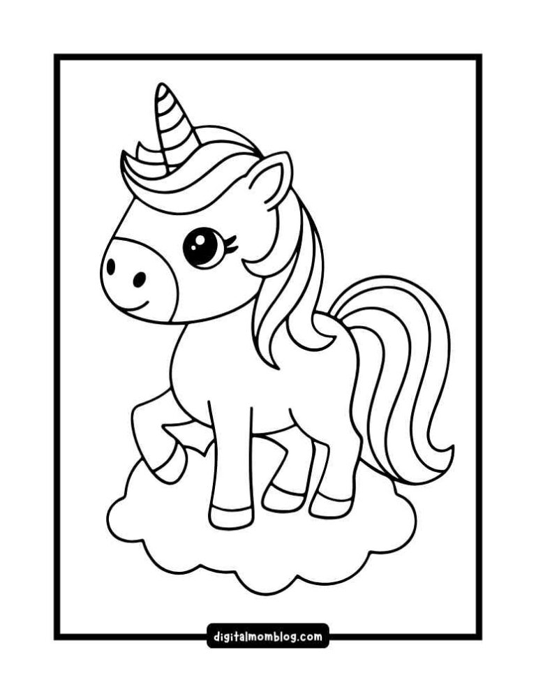 13 Printable Baby Unicorn Coloring Pages That Are Pure Magic